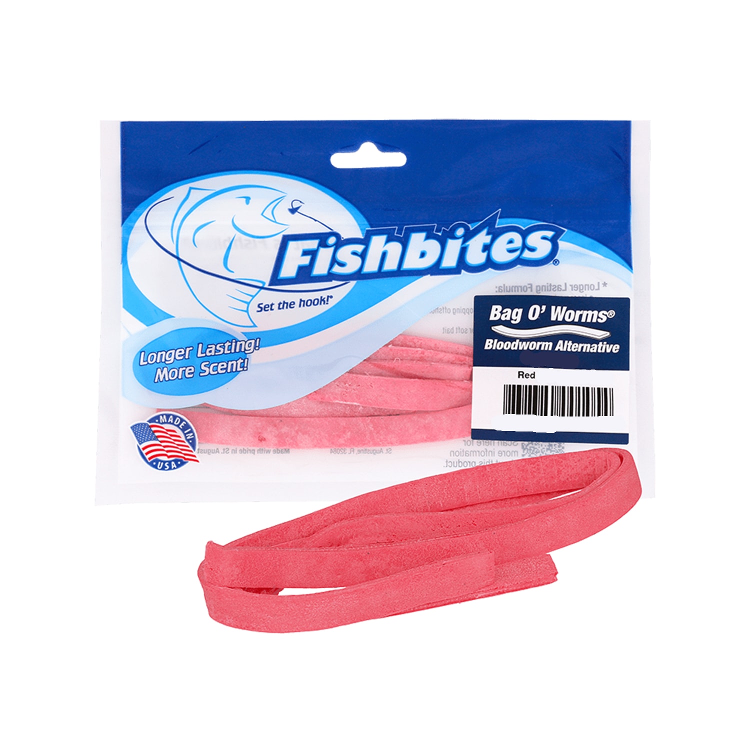 Fishbites Bag O' Worms Bloodworm 3ct -Red - KP Marine